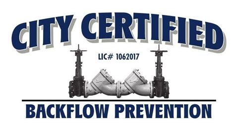 City Certified Backflow Prevention Plumber