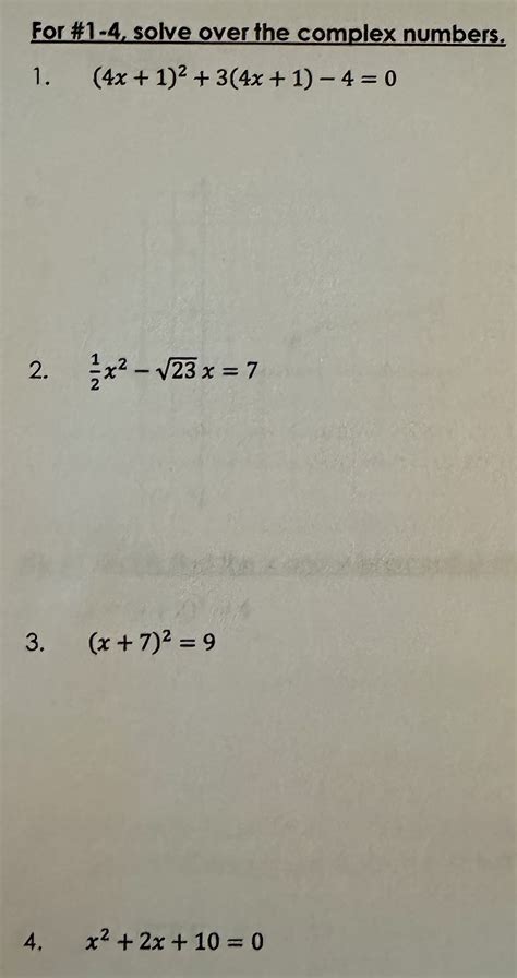 solved for 1 4 ﻿solve over the complex