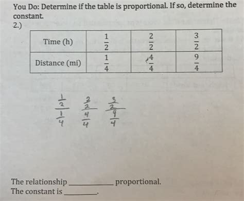 You Do Determine If The Table Is Proportional If So Determine The