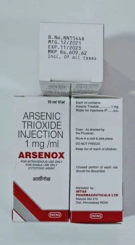 Intas Ltd 1mg Arsenox Arsenic Trioxide Injection Storage 25 To 30