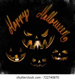 Spooky Halloween Jack O Lantern Background Stock Vector Royalty Free