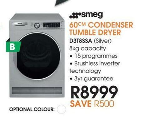Smeg 60cm Condenser Tumble Dryer D3t8ssa Offer At Tafelberg Furnishers