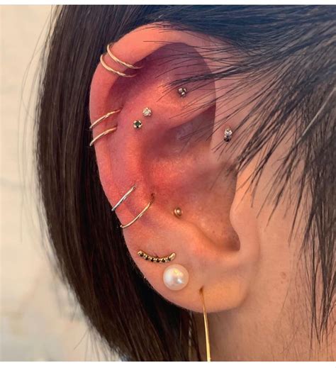 Double Cartilage Piercings Ear Piercing Inspo 108us Ear