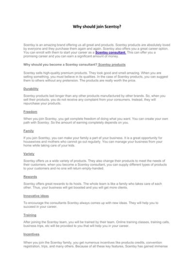 Why Should You Join Scentsy