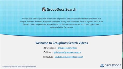GroupDocs Search VS Plugin YouTube