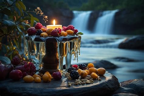 Default Waterfall In Twilight Premium Ai Generated Image