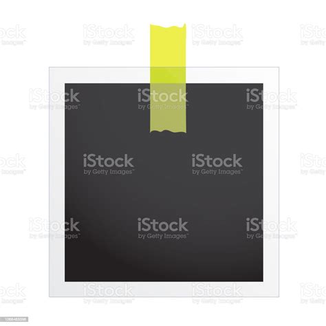 접착 테이프를 가진 빈티지 사진 프레임입니다 당신의 사진에 대 한 레트로 사진 프레임 템플릿입니다 스톡 벡터 일러스트 레이 션 공란에 대한 스톡 벡터 아트 및 기타 이미지