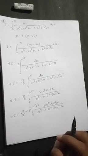 Prove that 01 xsin1x dx 2π log2 Now the Prove that 0π a2cos2x b2si