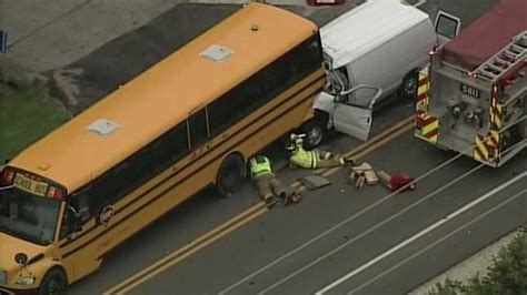 Van Driver Killed Four Students Hurt After Van Hits School Bus In