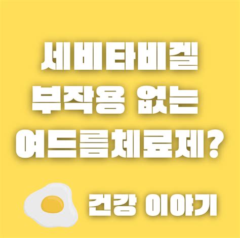 세비타비겔 여드름치료 성분 효능 부작용 쉬운 설명 헬스인포