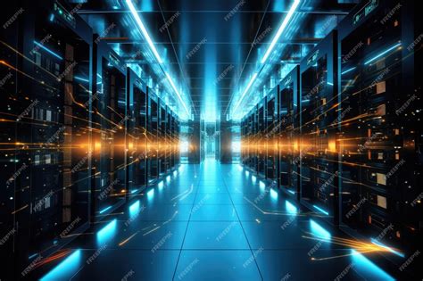 Premium Photo A Glowing Network Of Connections In Data Center Data Storage Depict A State Of