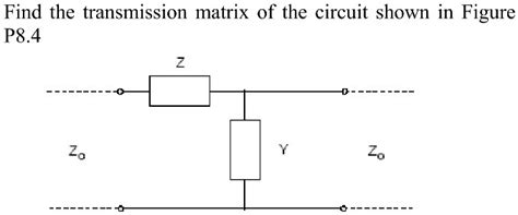 Solved Find The Transmission Matrix Of The Circuit Shown In Figure P