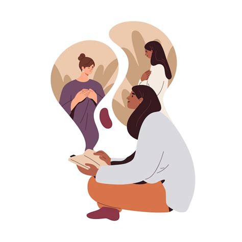 도서 치료 개념입니다 치료 적 자조로 치료를 예약하십시오 문학을 이용한 심리치료 사람은 심리학적 성찰과 사고를 위해 읽습니다 평면 벡터 일러스트 레이 션 흰색 배경에