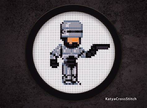 Robocop Cross Stitch Pattern Pdf Instant Download Cross Stitch