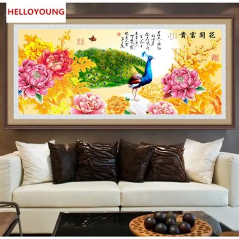 Diy 5d Diamond Painting Cross Stitch Kits Embroidery Peacock Peony Rich