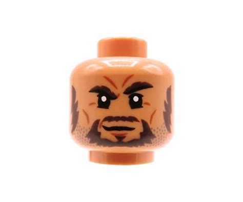 Lego Minifigure Head Man Nougat Sideburns And Goatee Extra Extra