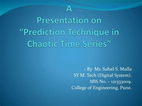 Pdf A Prediction Technique For Chaotic Time Series Dokumen Tips
