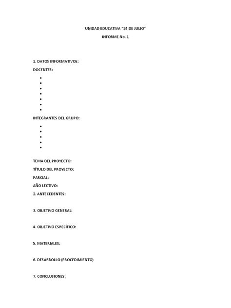 Informe Proyecto Interdisciplinar Pdf