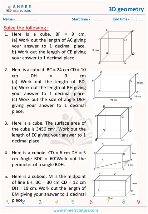 3d Geometry Worksheets For Gcse Maths Shree Rsc Tutors