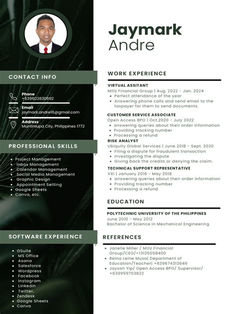 Coconut Va Resume Template Pdf