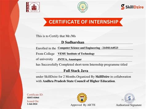 sudharshan d on linkedin fullstackjava skilldzire internship