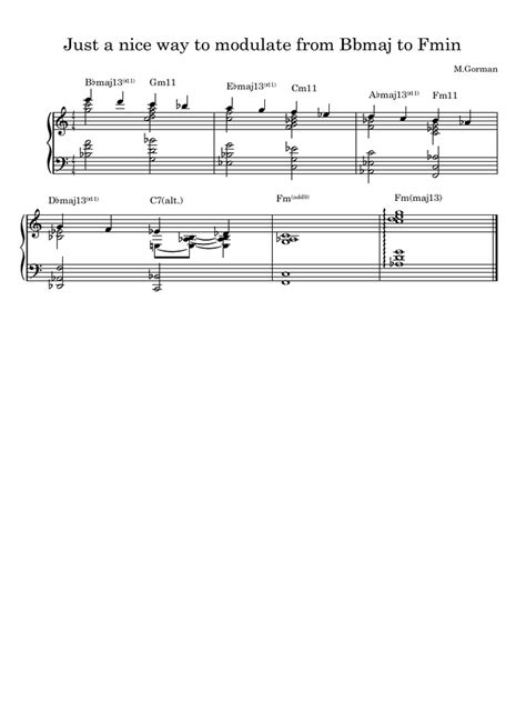 Just A Nice Way To Modulate From Bbmaj To Fmin Pdf