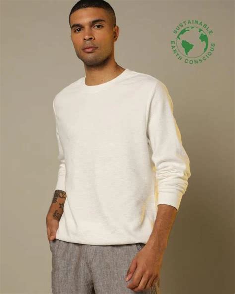 Buy Ottoman Knit Organic Cotton Crew Neck T Shirt Online At Best Prices