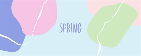 봄 테마 색상입니다 다양한 곡선 부드러운 색상의 모양 그리고 봄철 시즌의 창의적인 그래픽 디자인을 위한 흰색 구부러진 선이 있는 추상적인 배경 0명에 대한 스톡 벡터 아트