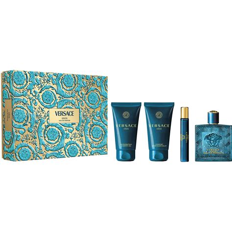 Versace Eros Eau De Parfum T Set For Him 100ml Spray Travel Spray