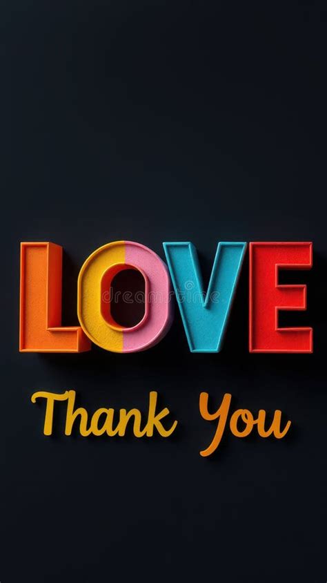 Colorful Love And Thank You Message Designed With Vibrant Letters