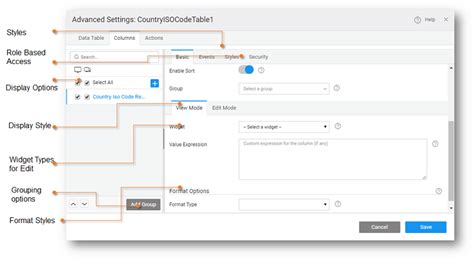 Data Table Field Configuration Wavemaker Docs