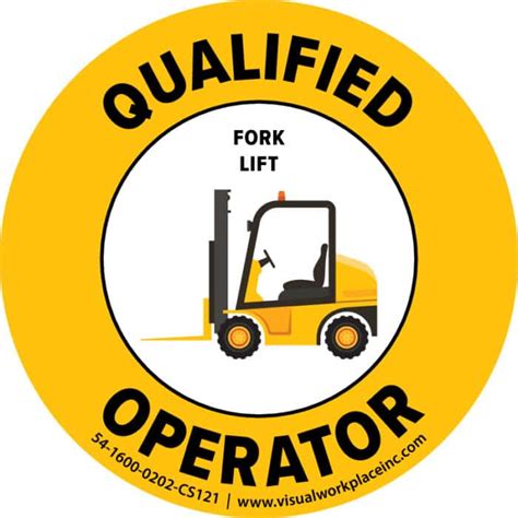 Hard Hat Decal Qualified Operator Fork Lift 2 Visual Workplace Inc