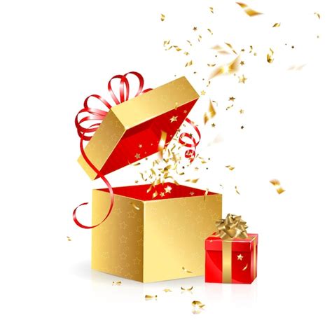 Cajas De Regalo Con Confeti Vector Premium