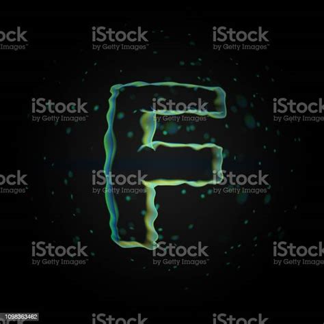 미세한 편지 F 대문자입니다 검은 배경에 작은 입자와 나노 글꼴 렌더링 3d 0명에 대한 스톡 사진 및 기타 이미지 0명