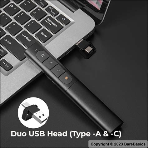 SG Stock Wireless Presentation Clicker Laser Pointer Mac Windows USB A USB C Powerpoint PPT