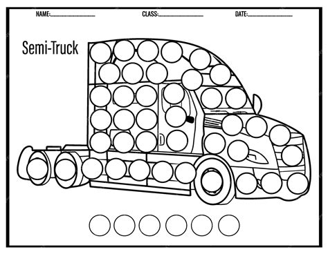 Premium Vector Coloring Pages Transportation Vehicle Dot Markers