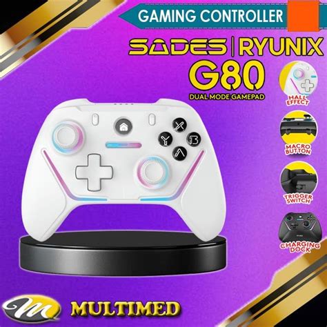 Sades Ryunix G80 Gamepad Hall Effect Dual Mode Gaming Controller Lazada Indonesia
