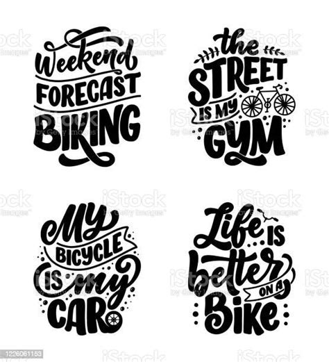 포스터 프린트 및 티셔츠 디자인을위한 자전거에 대한 Woth 문자 슬로건을 설정합니다 자연 따옴표를 저장합니다 벡터 일러스트레이션 0명에 대한 스톡 벡터 아트 및 기타