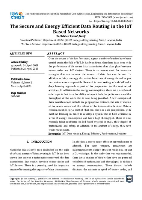 Pdf The Secure And Energy Efficient Data Routing In The Iot Based