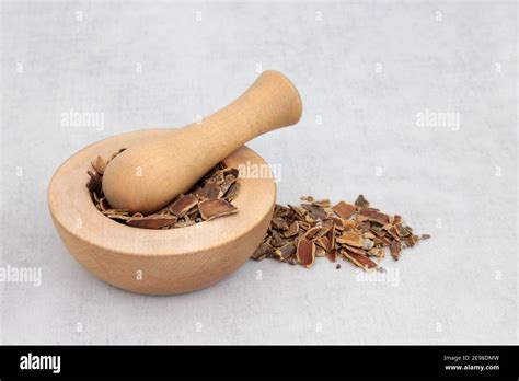 Cascara Herb Bark Used In Herbal Medicine To Treat Constipation In A