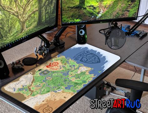 Legend Of Zelda Hyrule Map Desk Mat Zelda Gaming Mouse Pad Etsy