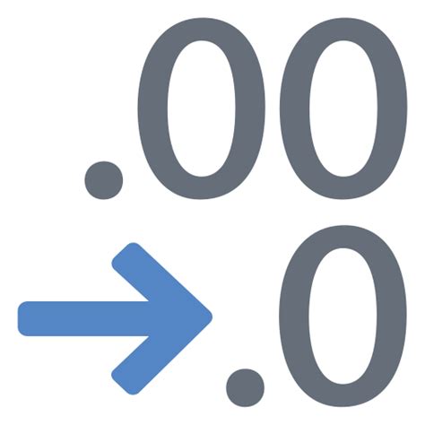 Cell Decimal Decrease Spreadsheet Icon Download On Iconfinder