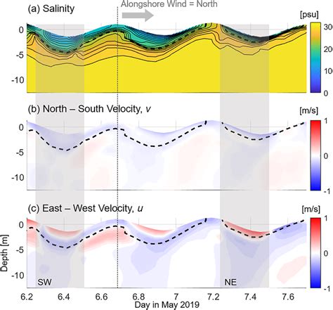 A Salinity B North‐south Velocity And C East‐west Velocity At A Download Scientific