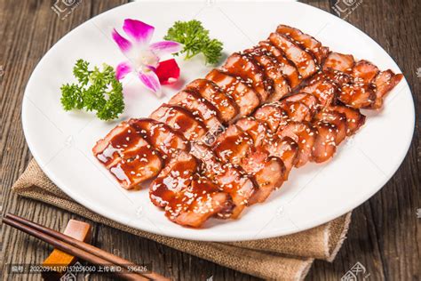蜜汁叉烧中国菜系食品餐饮摄影素材汇图网
