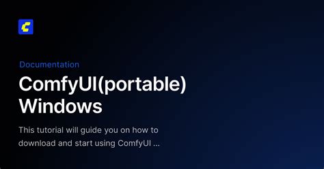 Comfyuiportable Windows Comfyui