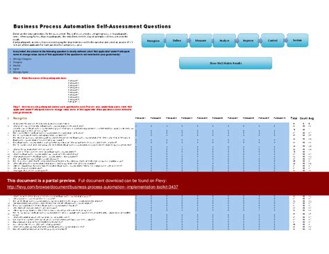 Business Process Automation Implementation Toolkit Template Excel XLS