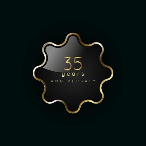 Premium Vector 35 Years Anniversary Luxury Gold Element Button Symbol