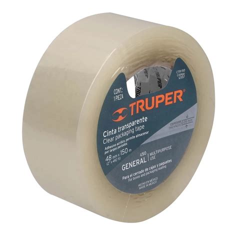 Cinta Para Empaque 48mm X 150m Transparente Truper 12557
