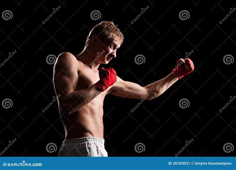 Fighter In Dark Comes To Ring And Smoke Background Fans Mma Fighter