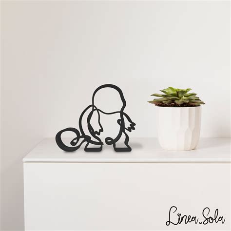 Squirtle Line Sculpture Figure Minimalist Pokemon Art 3D Etsy